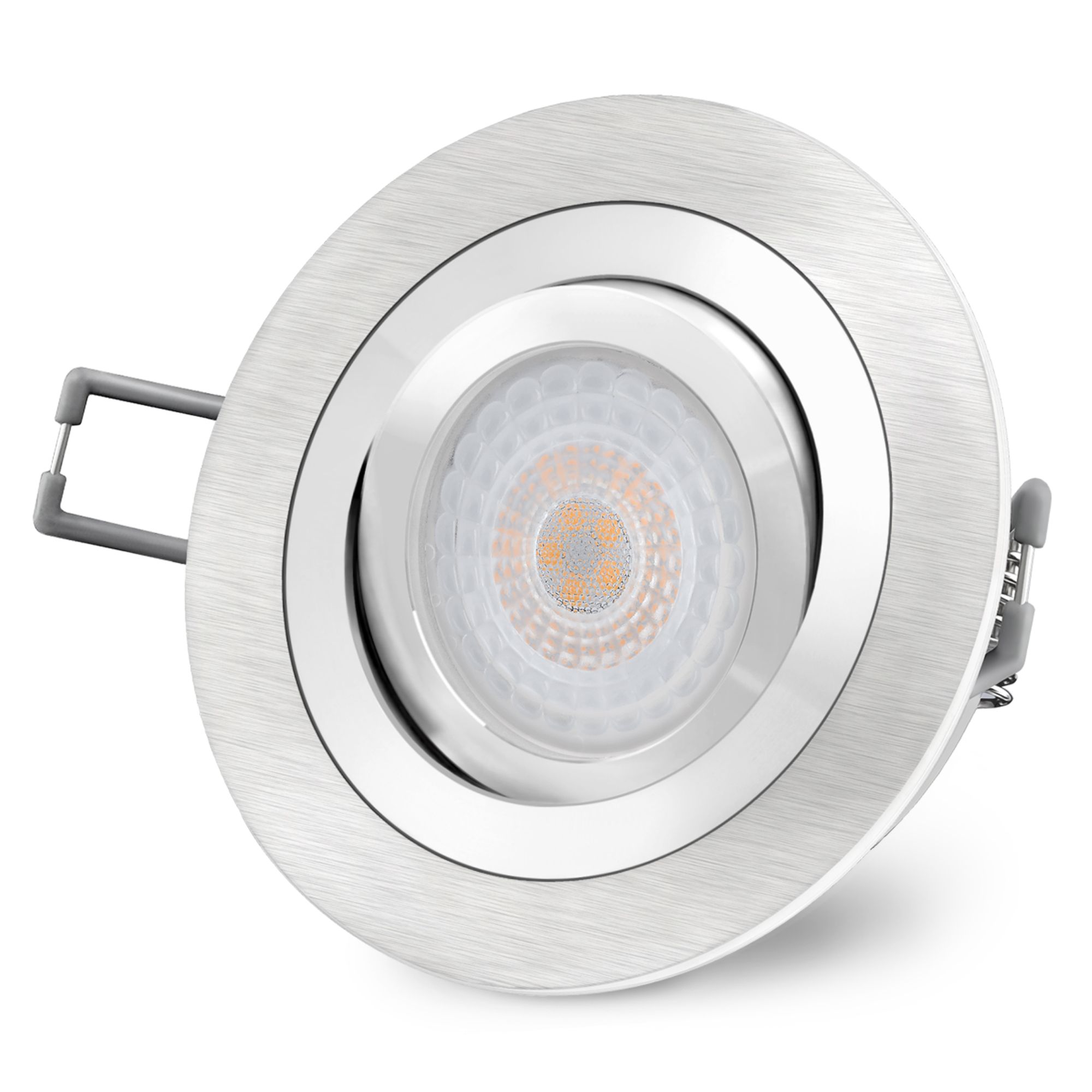 RF-2 LED Einbauleuchte flach & schwenkbar in Alu gebürstet mit fourSTEP ...